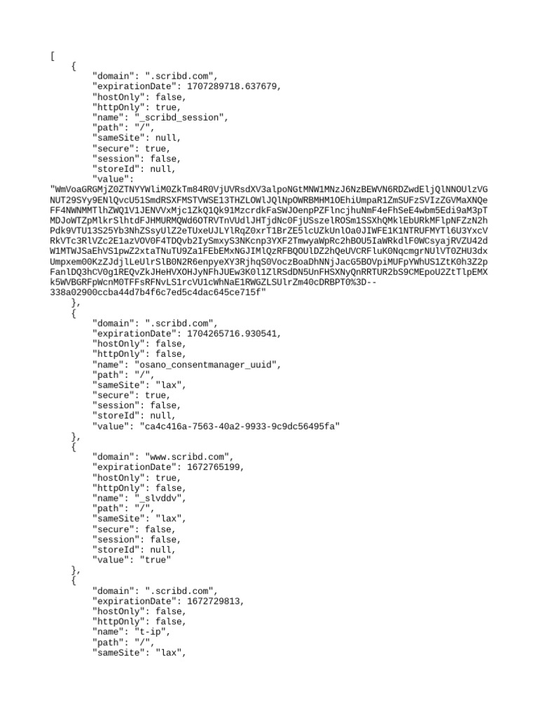 Scribd Cookies | PDF | Http Cookie | Sql