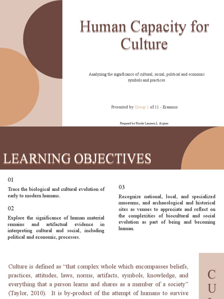 Human Biological Capacities for Culture | PDF | Cultural Heritage | Homo