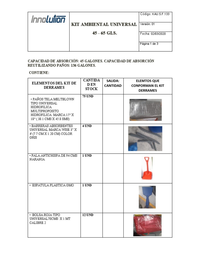Kit Ambiental Universal 45 | PDF