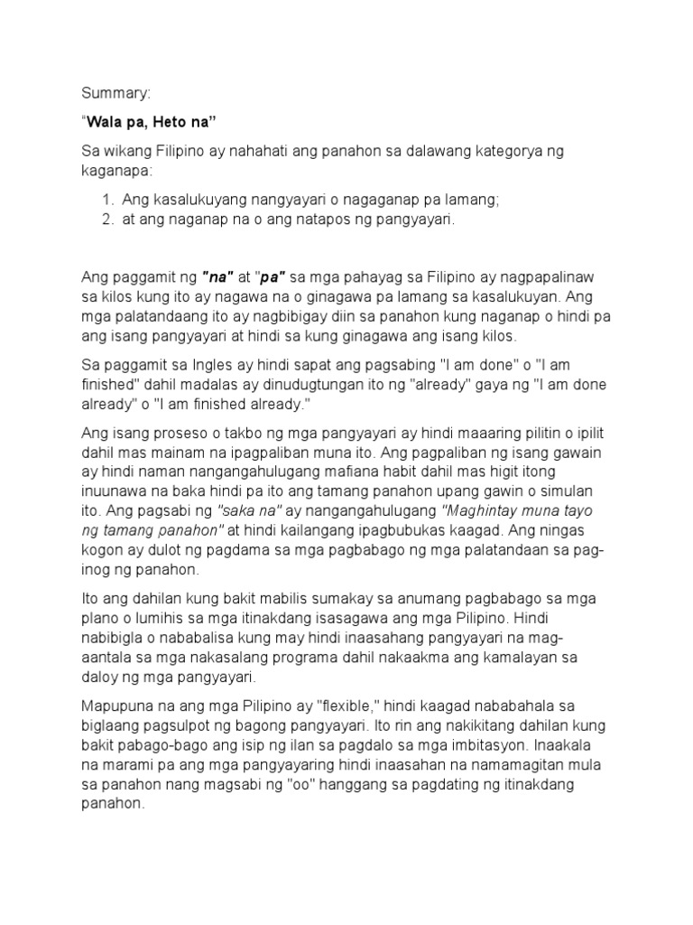 Wala Na, Heto Na | PDF