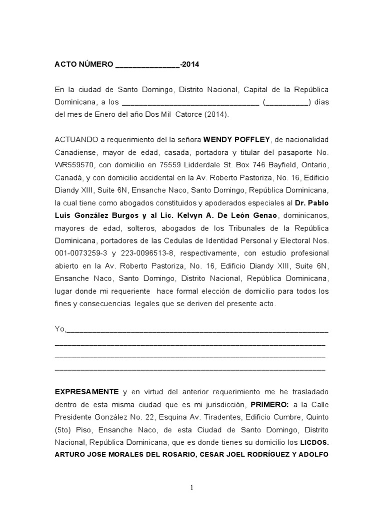 Notificacion de Docuementos - Wendy Poffley | PDF | República Dominicana