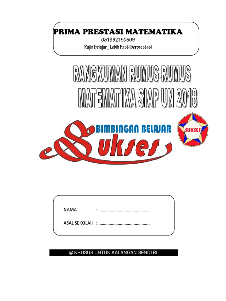 Master Rumus Mat SMP 2018 Edit | PDF