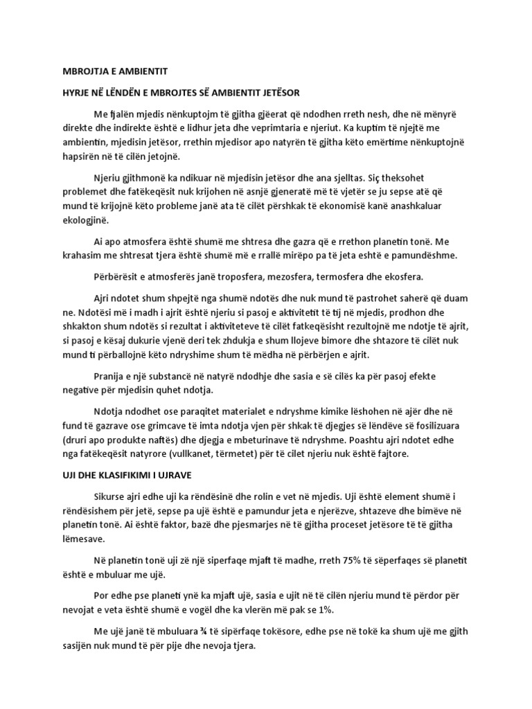 Mbrojtja e Ambientit | PDF