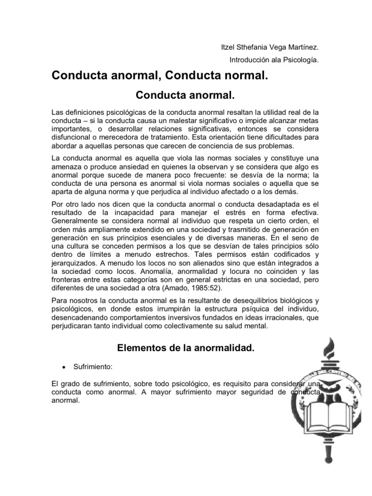 Conducta Normal | PDF | Comportamiento | Bienestar