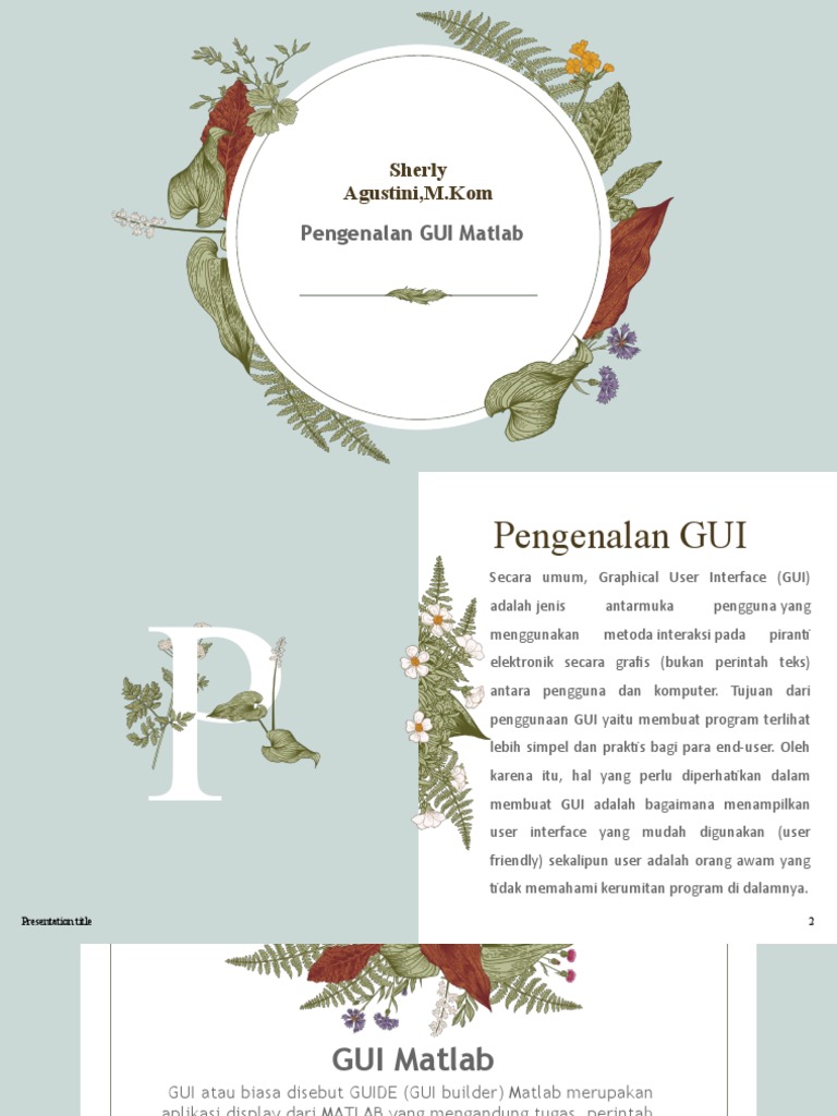 Pengenalan GUI Matlab Pertemuan Hari Ini | PDF | Teknologi & Rekayasa