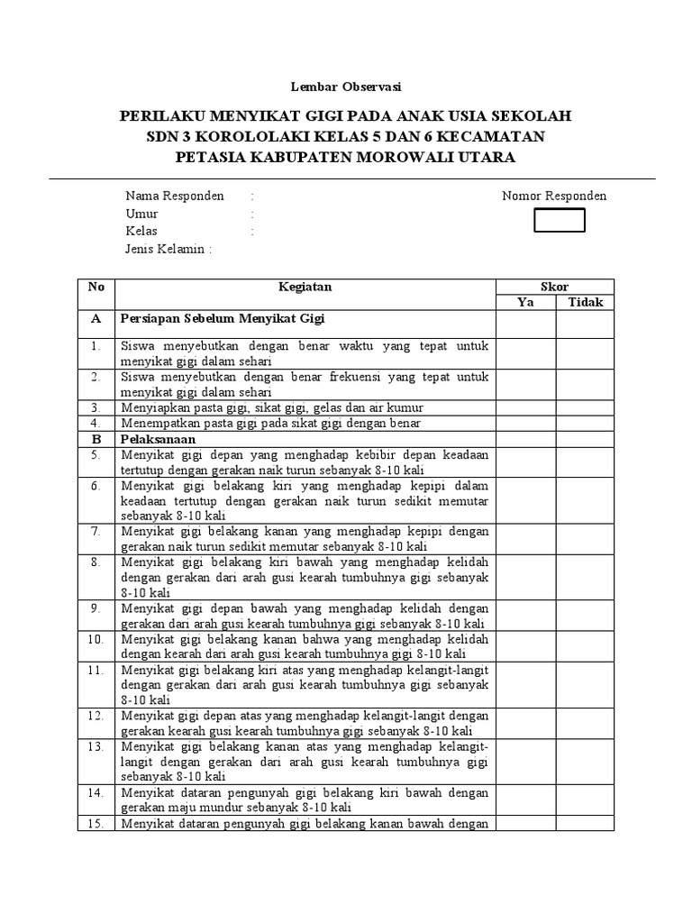 Lembar Kuesioner | PDF