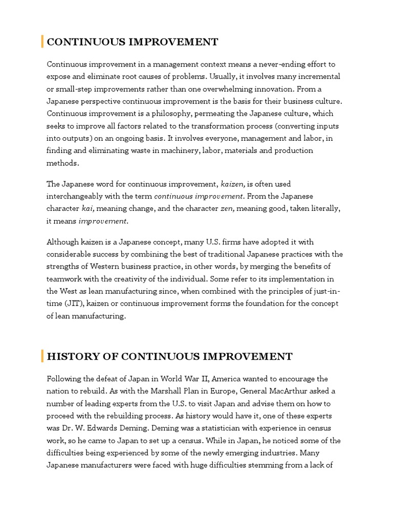 History of Kaizen | PDF | Lean Manufacturing | Business
