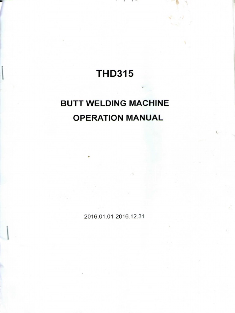 Manual Welding Machine025 | PDF
