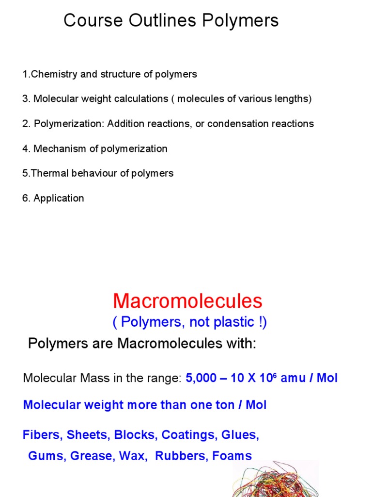 Polymers Ch 101 Updated Version Fall 22 Pdf Polymers Polymerization