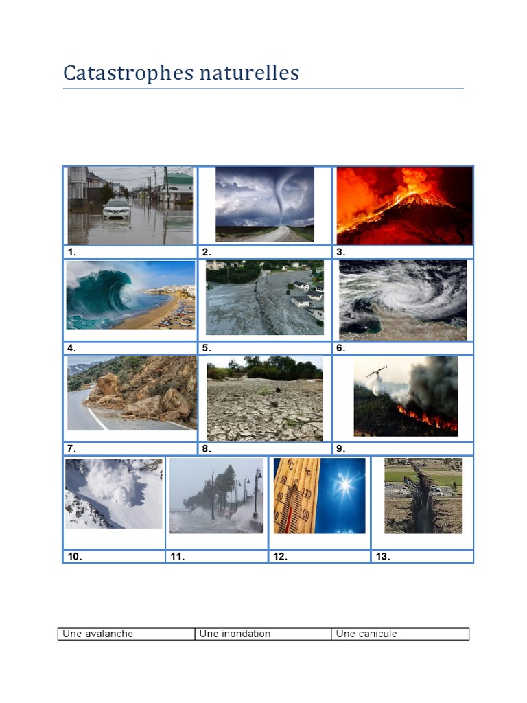 Types de catastrophes naturelles | PDF | Sciences et mathématiques