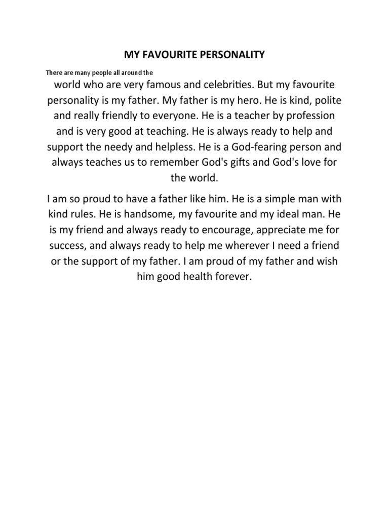 My Favourite Personality | PDF | Self-Improvement