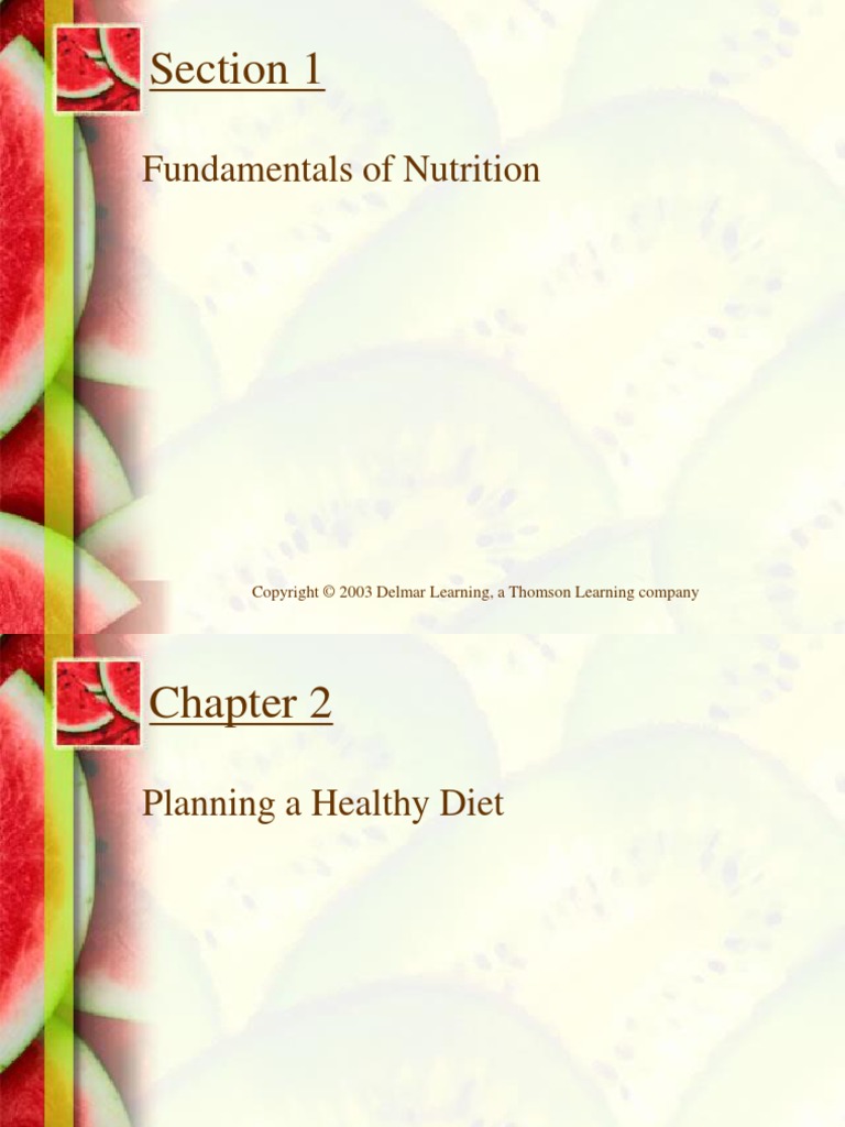 Chapter 2 - Planning A Healthy Diet | PDF | Foods | Diet & Nutrition