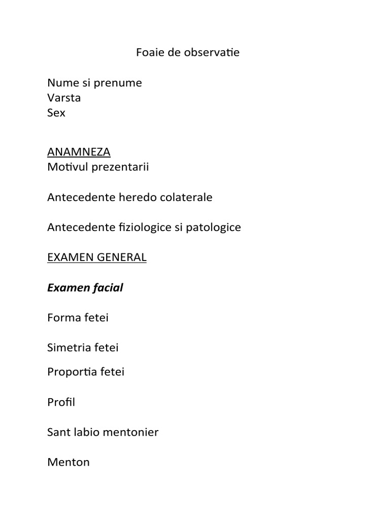 Foaie de Observatie | PDF