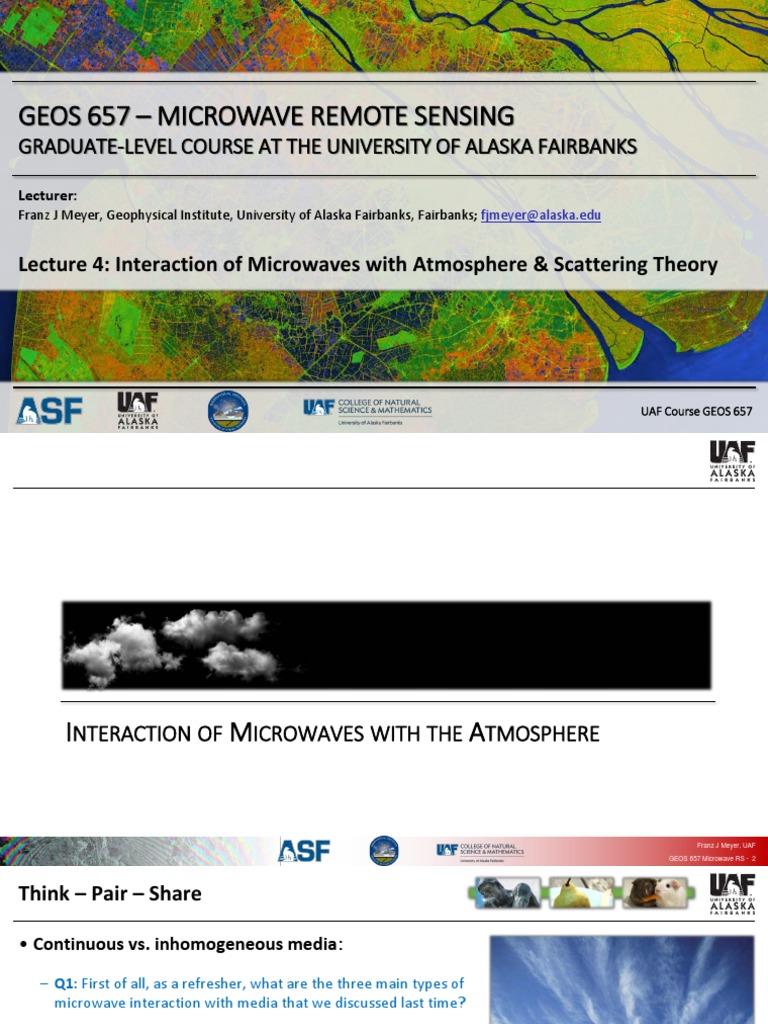 Geos 657 - Microwave Remote Sensing: Graduate-Level Course at The University of Alaska Fairbanks ...