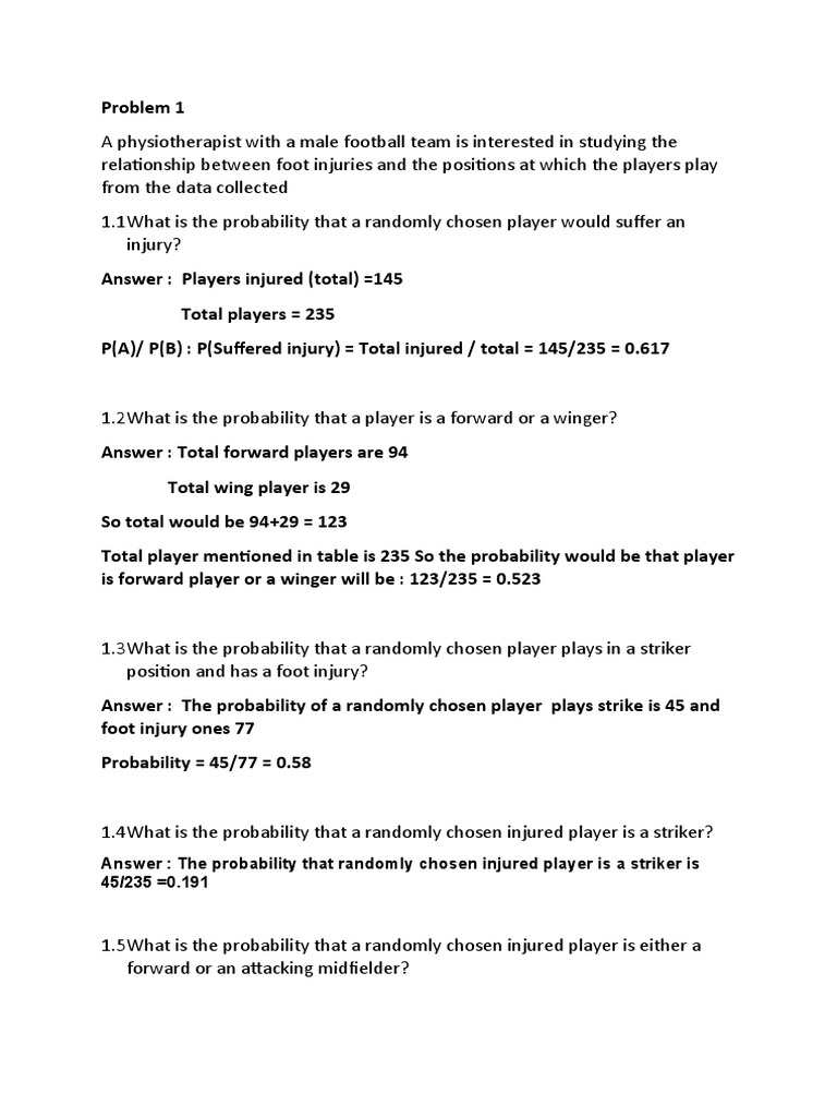 Sports Injury Probability Analysis | PDF | P Value | Null Hypothesis