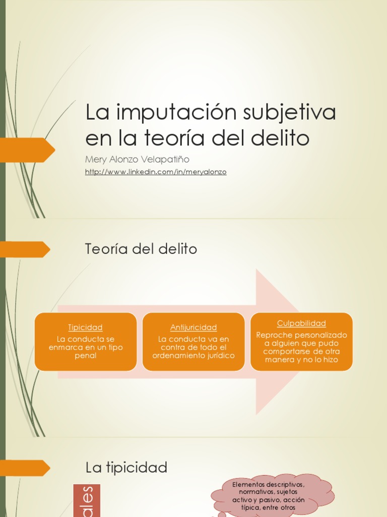 La Imputación Subjetiva en La Teoría Del Delito | PDF | Intención ...