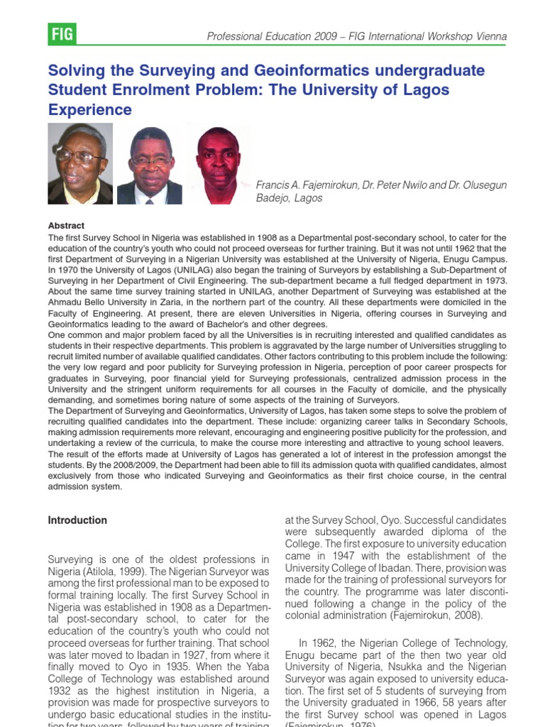 Surveying and Geoinformatics | PDF | University And College Admission | Geomatics