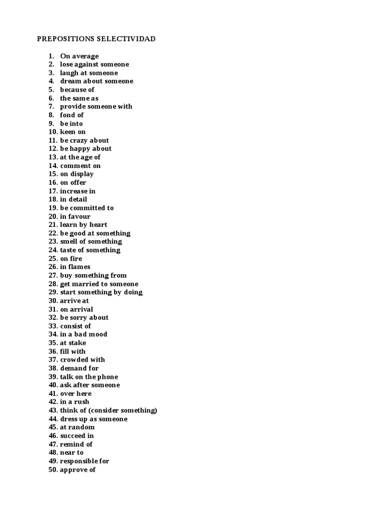 Prepositions b1 | PDF