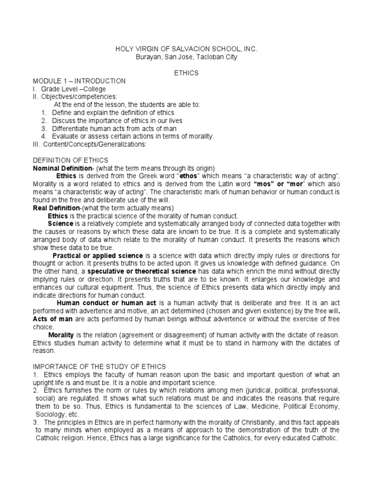 Module 1, Ethics | PDF | Reason | Science