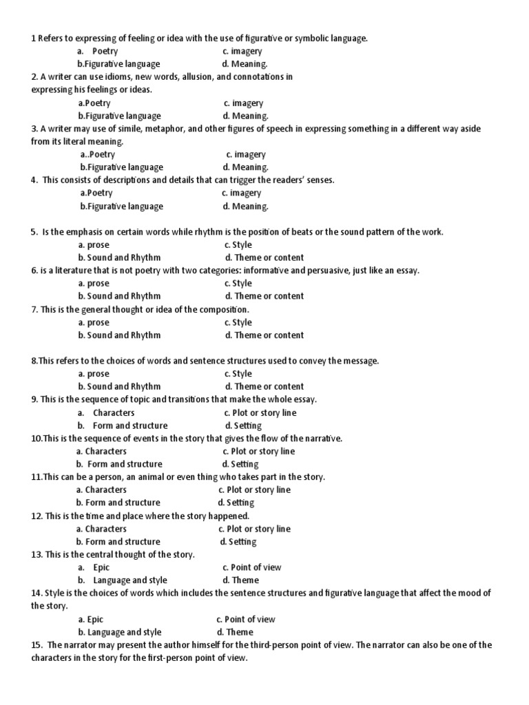 Cpar Reviewer 2 | PDF | Legends | Narration