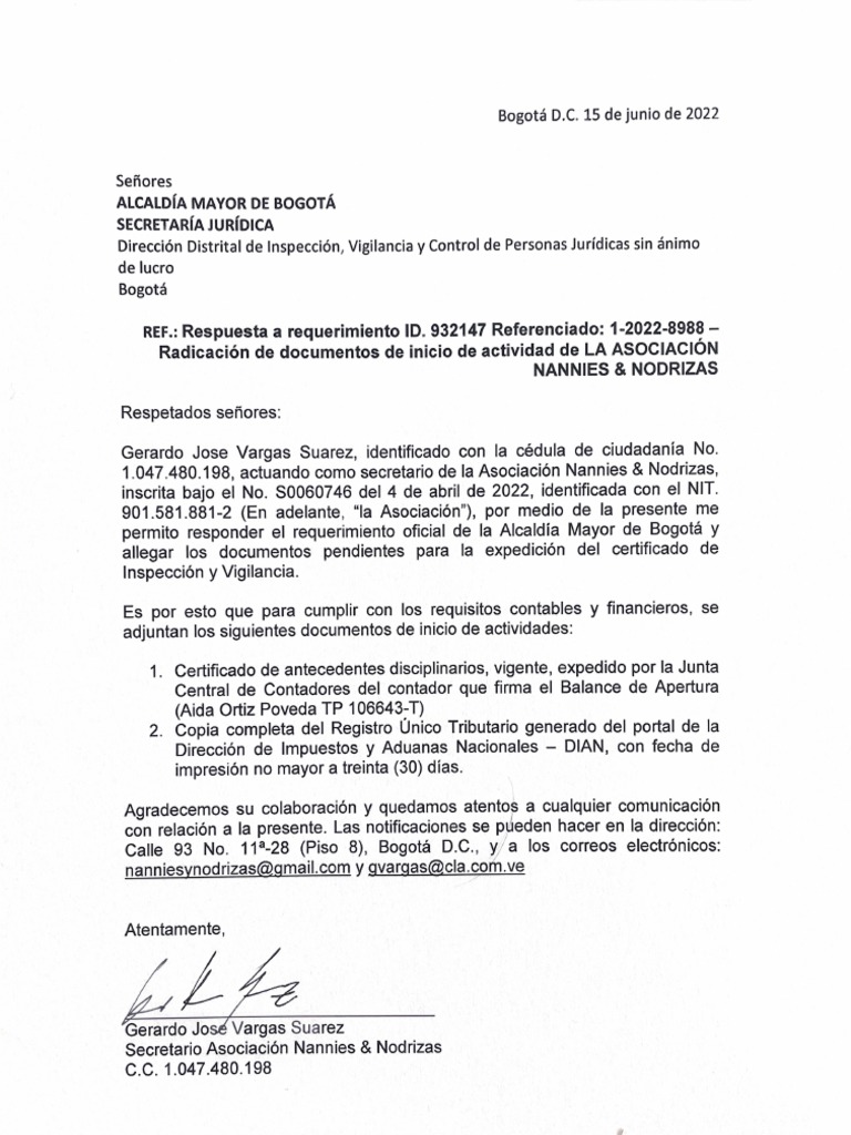 Modelo de Carta Respuesta A Requerimiento | PDF