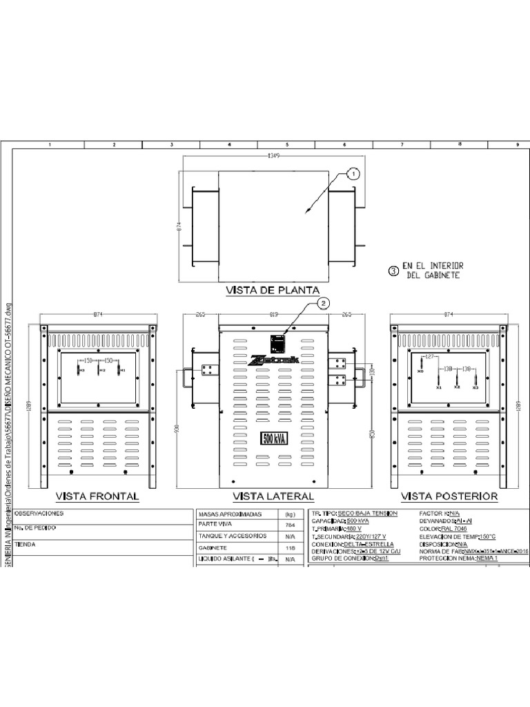 Tranformador 500 Kva Zetrak | PDF