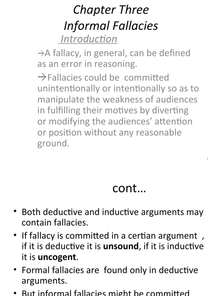 Logic CHPTR 3 | PDF | Fallacy | Argument