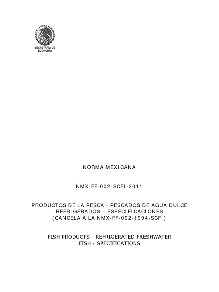 Nmx-Ff-002-Scfi-2011 Pescado | PDF | México | Mercurio (Elemento)