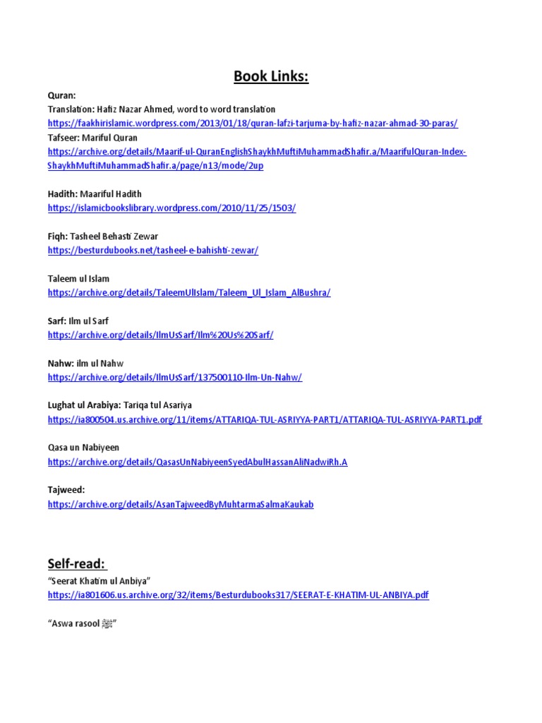 Book Links - Y1 | PDF