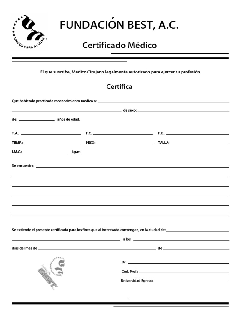 Certificado Medico Pdf