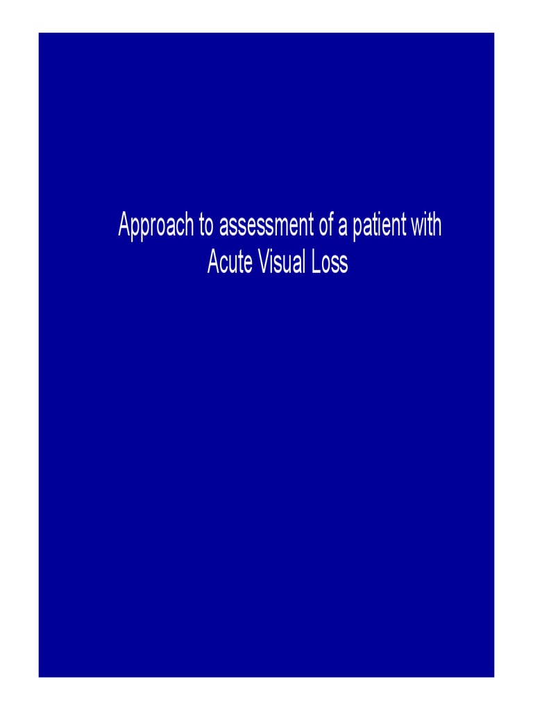 Loss of Vision I | PDF | Visual Impairment | Visual Acuity