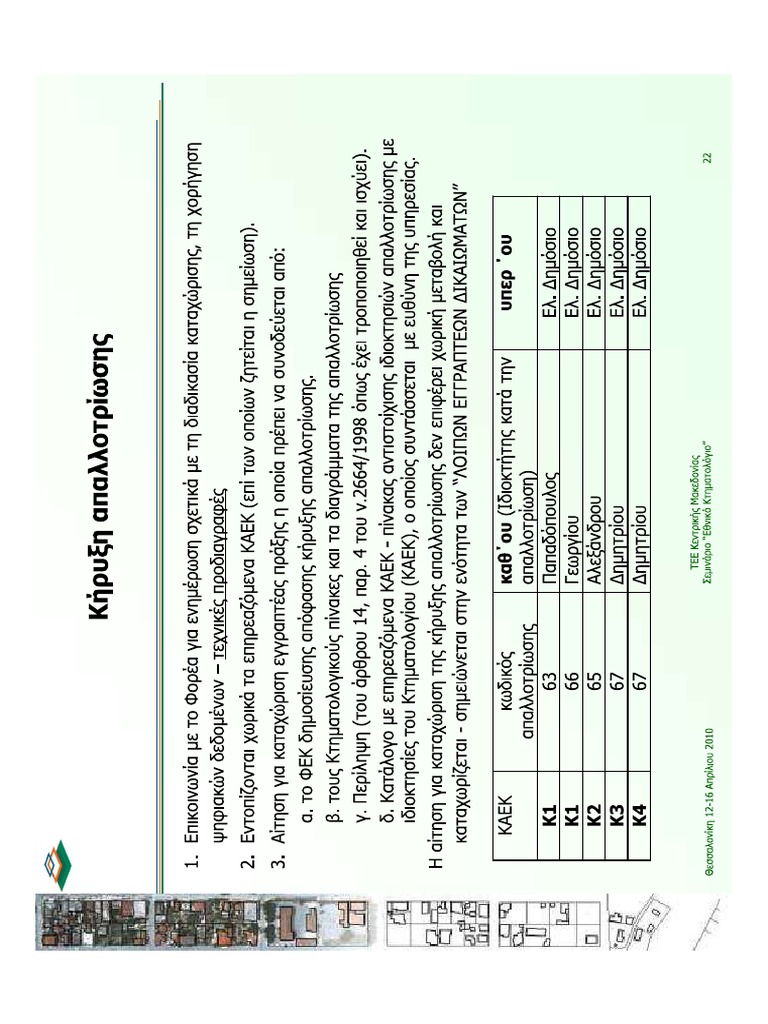 ΚΤΗΜΑΤΟΛΟΓΙΟ - ΚΑΤΑΧΩΡΗΣΗ ΠΡΑΞΗΣ ΑΠΑΛΛΟΤΡΙΩΣΗΣ | PDF