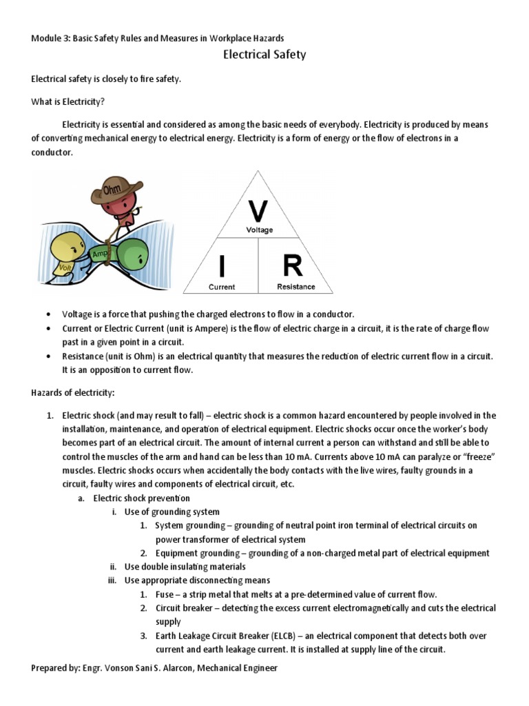 Module 3 - Electrical Safety | PDF | Electricity | Electric Current