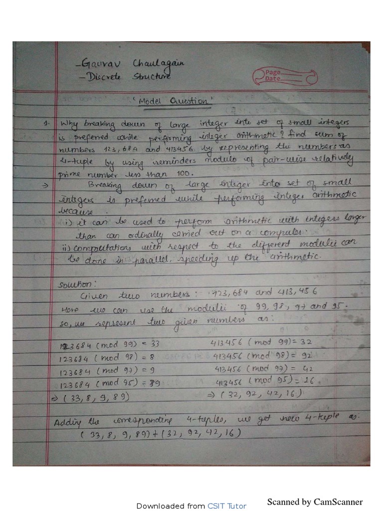 Discrete Structure Model Question Solution | PDF