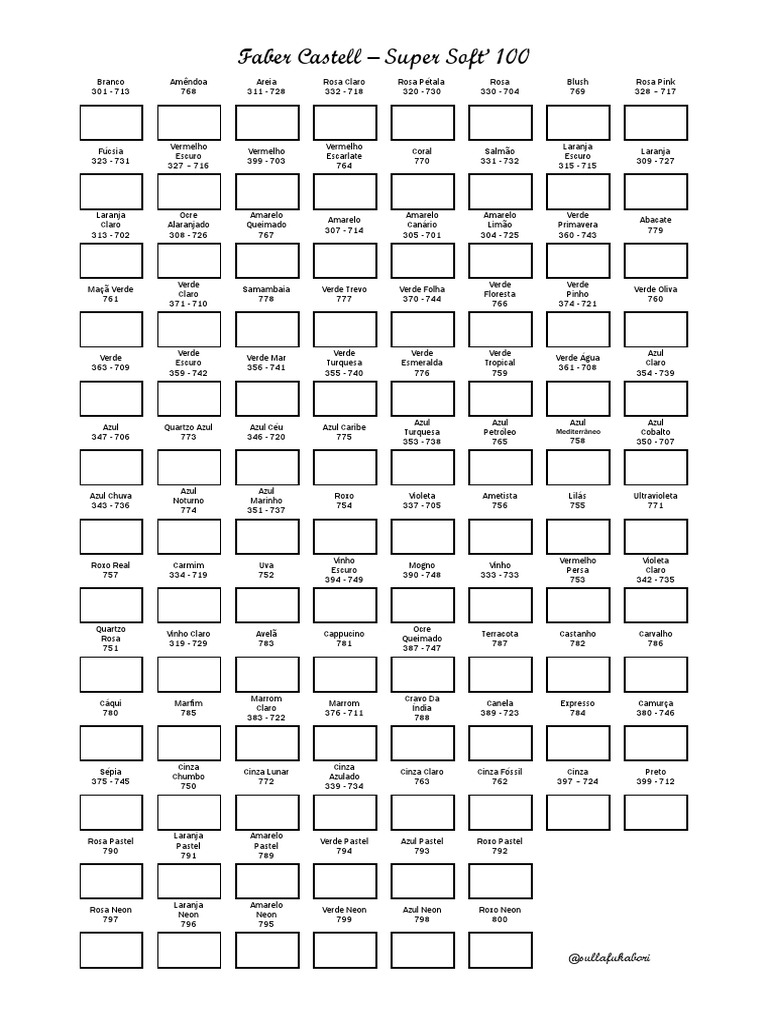 Tabela de Cores Super Soft 100 | PDF | Arco-íris | Folhas de estilo em ...