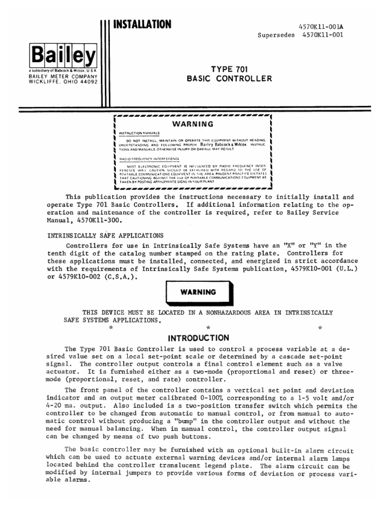 701 Basic Controller | PDF