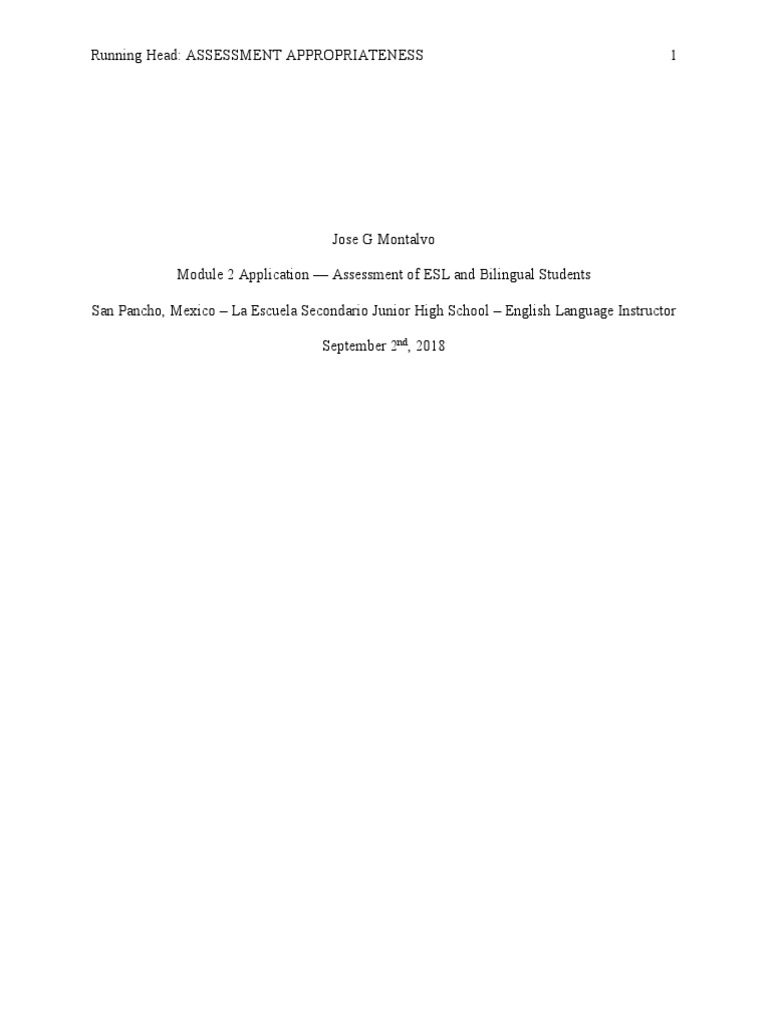 Module 2 ANALYSIS ASSESSMENTS OF ESL | PDF