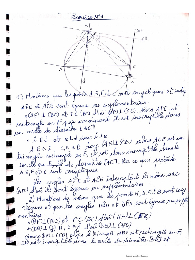Correction TD de Géométrie.G1 | PDF