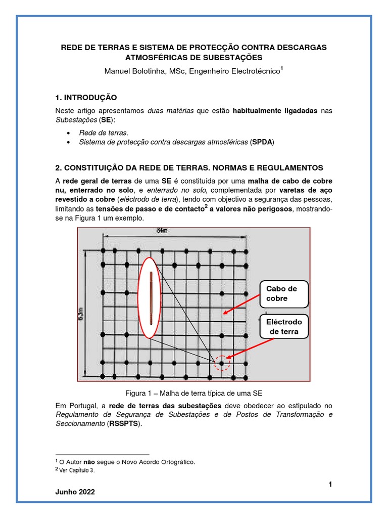 Rede de Terras e Spda de Subestacoes | PDF | Corrente elétrica | Cálculo