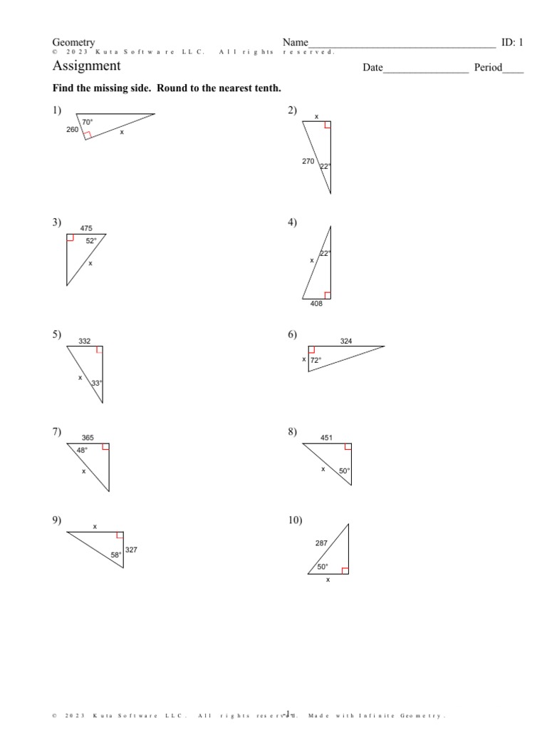 Trigonometry Review Worksheet - With Key | PDF | Geometry | Elementary ...
