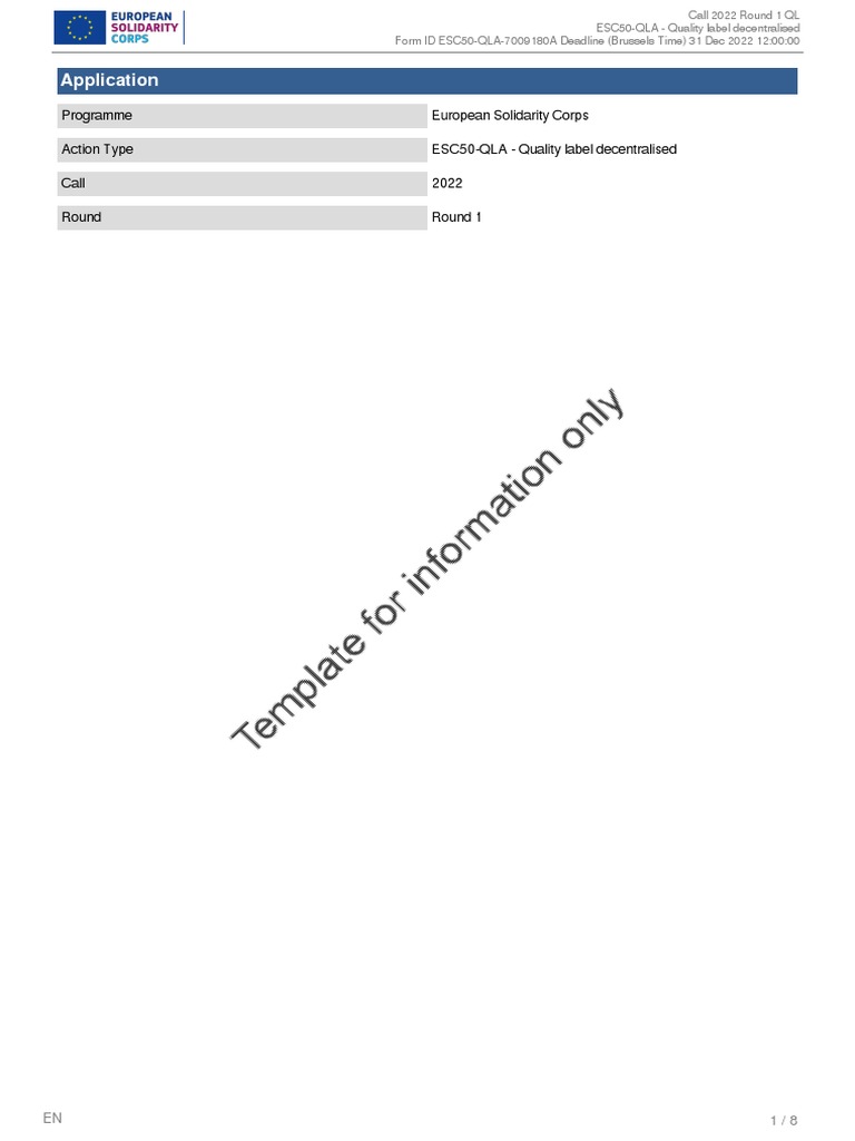 2023 Eplus Call Template ESC50 QLA | PDF | Data Management | Information Technology Management