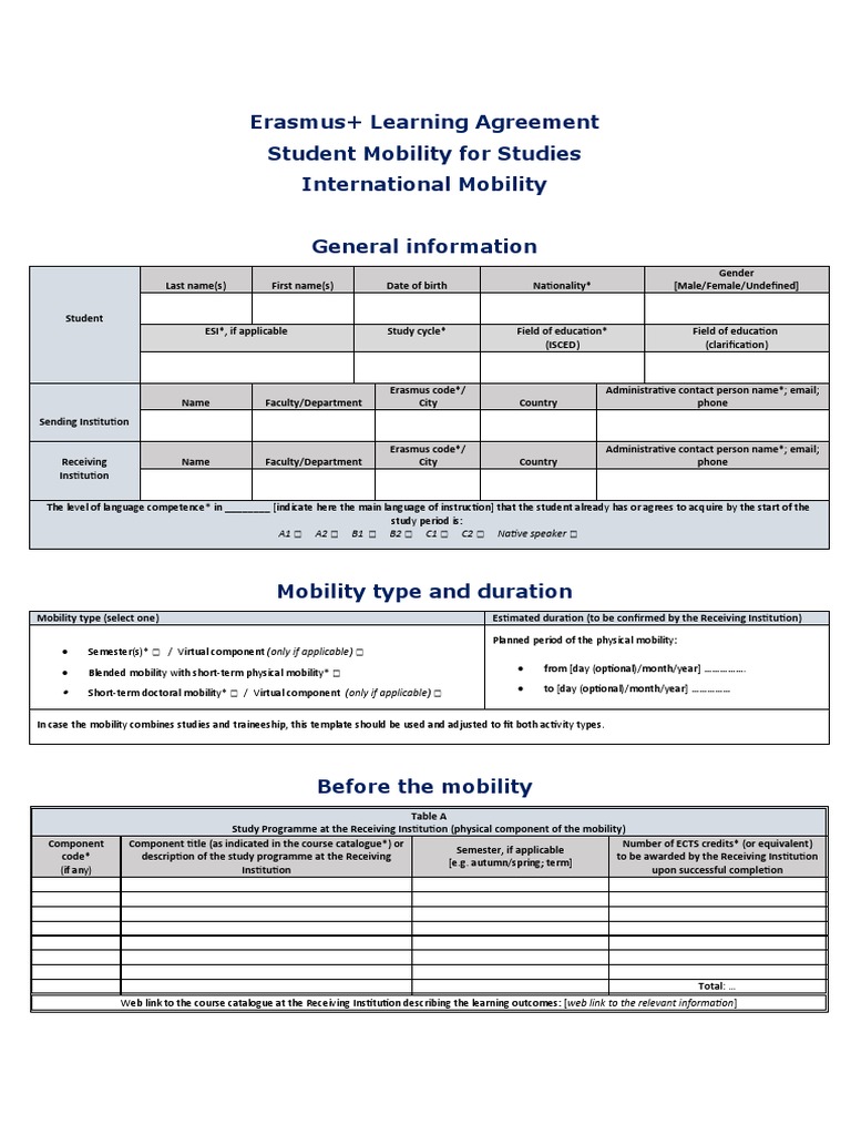 Online Learning Agreement Studies Ka171 Sept2022 - en | PDF | Academic Degree | Learning