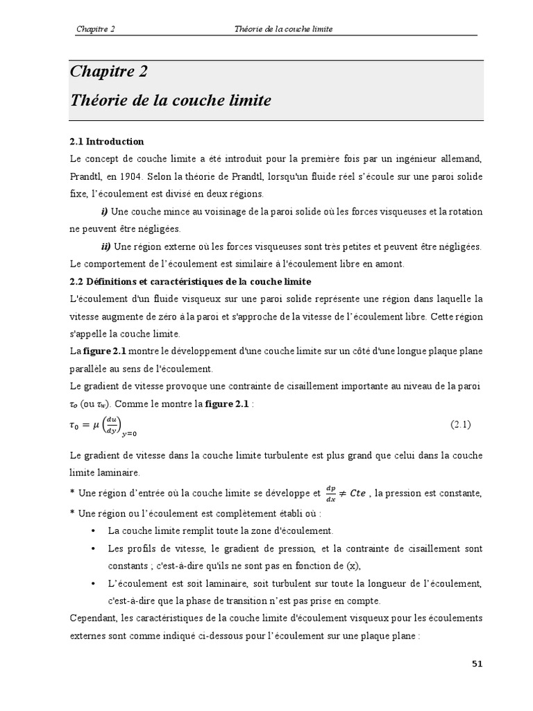 Cours2 - COUCHE Limite | PDF | Couche limite | Écoulement laminaire