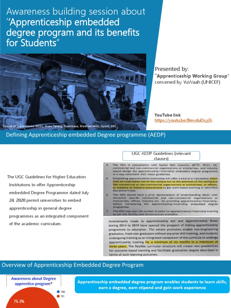 Surekhaapprenticeship Embedded Degree Program | PDF | Apprenticeship ...