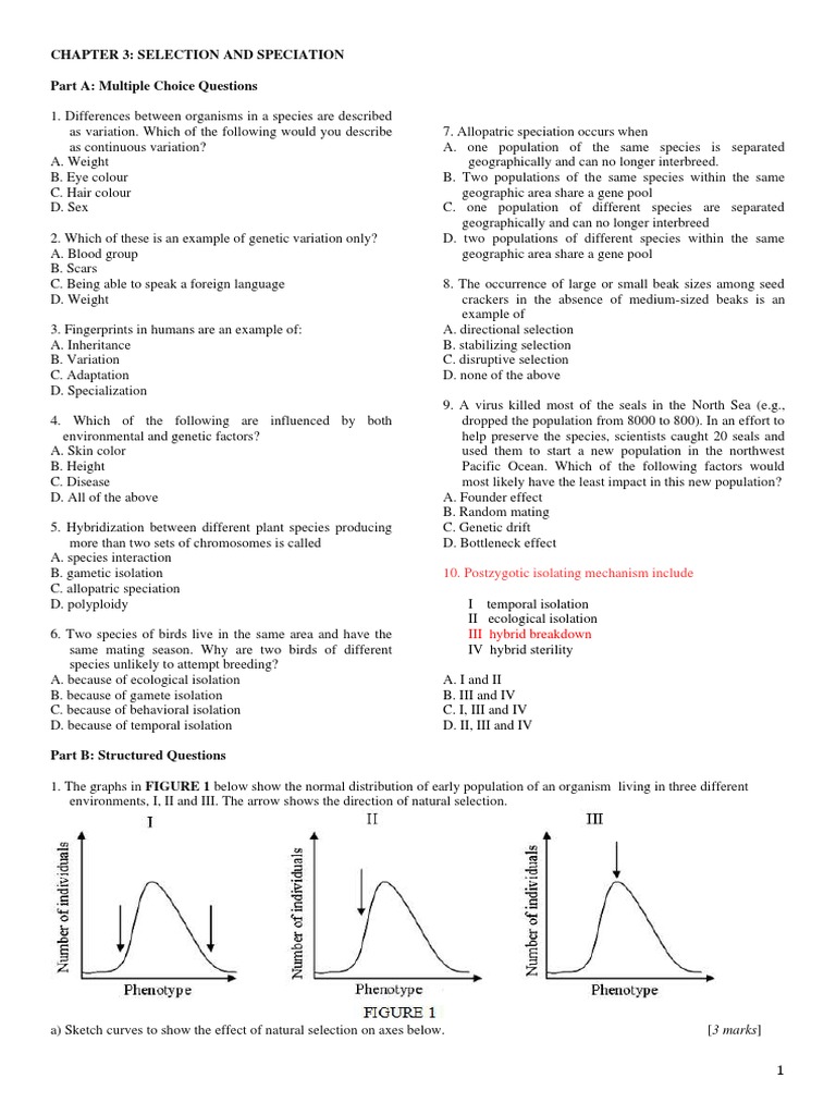 Selection and Speciation Overview | PDF | Natural Selection | Species