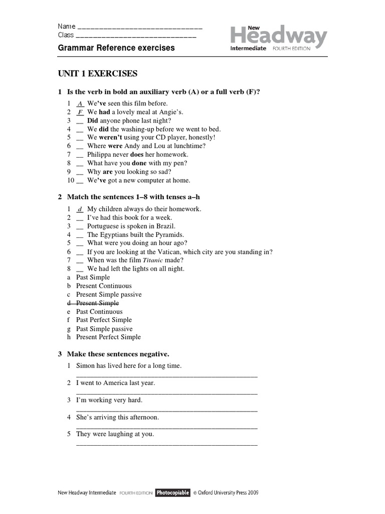 Int Grammar Revision Units 1-6 | PDF | Linguistics | Grammar