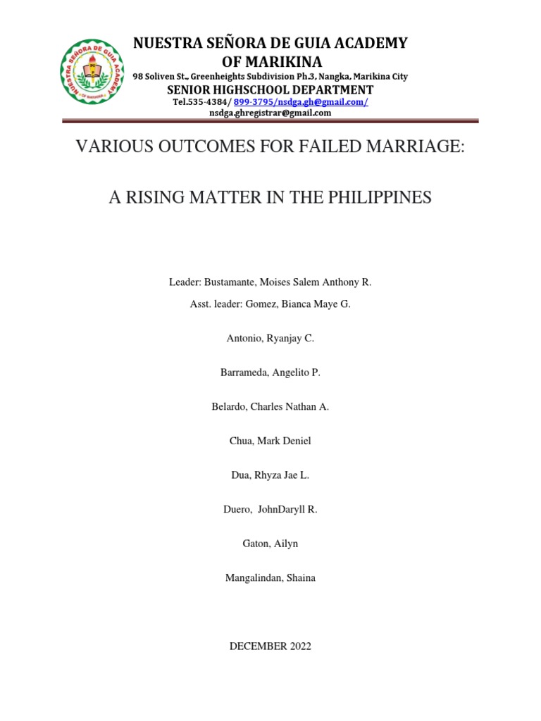 Case Study Intro GRP 3 Final | PDF | Marriage | Divorce