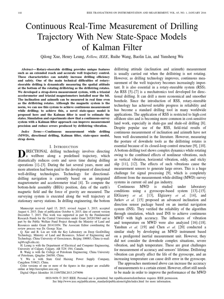 Continuous Real-Time Measurement of Drilling 5 | PDF