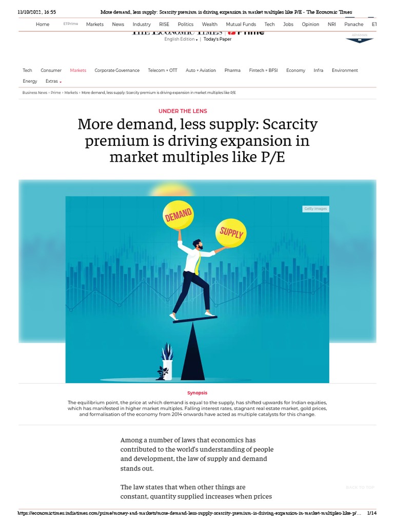 More Demand, Less Supply - Scarcity Premium Is Driving Expansion in Market Multiples Like P - E ...
