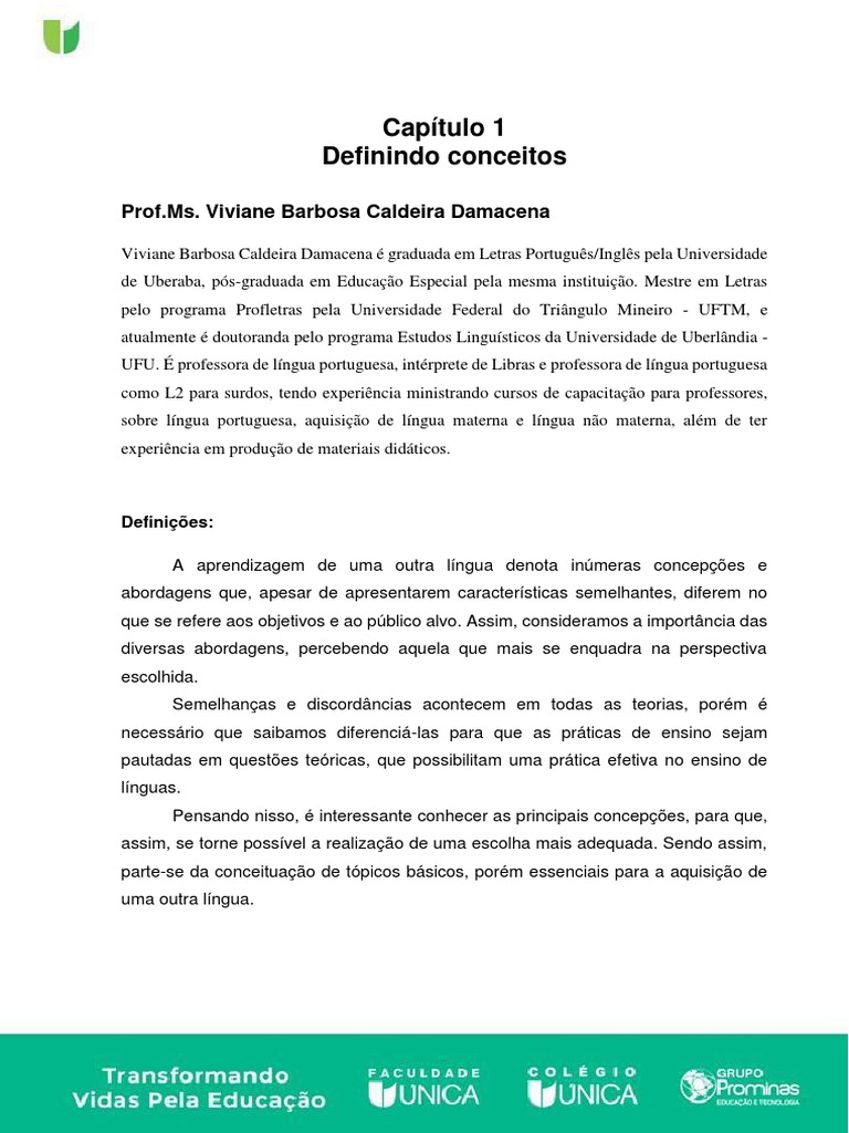 Nota de Aula 1 | Download grátis PDF | Segundo idioma | Aprendizado